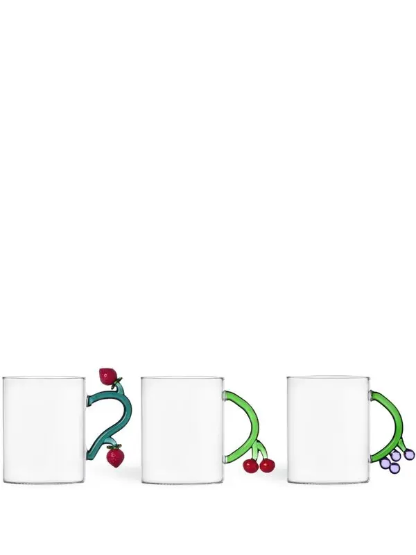 ICHENDORF MILANO Fruits And Flowers Glass Mugs - White