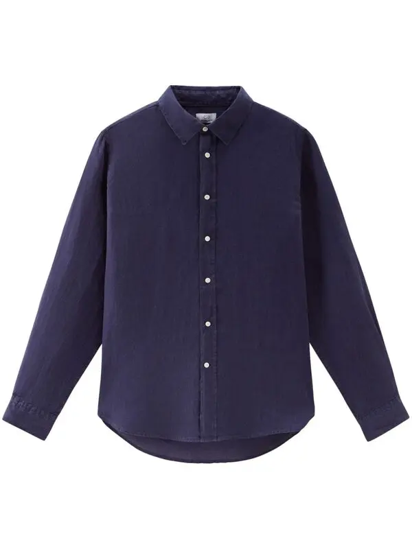 Woolrich Point-collar Linen Shirt