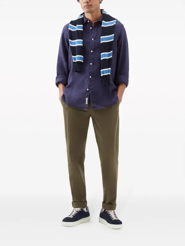 Woolrich Point-collar Linen Shirt