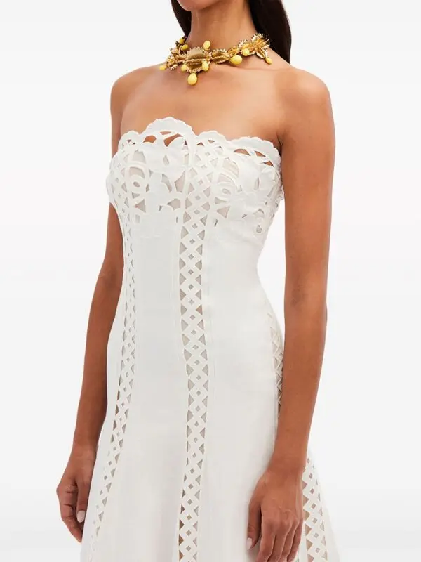 Oscar De La Renta Floral Guipure-Lace Maxi Dress In White - 50% Off |  Editorialist