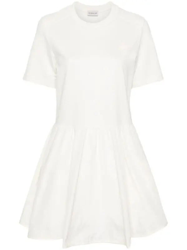Moncler Cotton Mini Dress - Neutrals