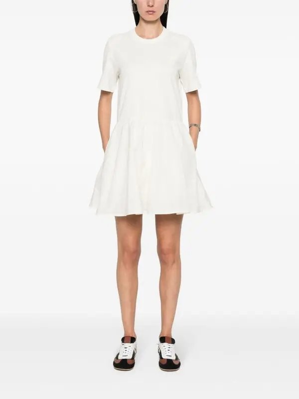 Moncler Cotton Mini Dress - Neutrals