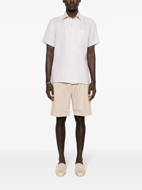 Canali Mid-rise Chino Shorts - Neutrals