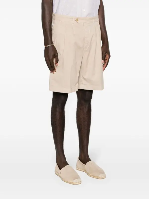 Canali Mid-rise Chino Shorts - Neutrals