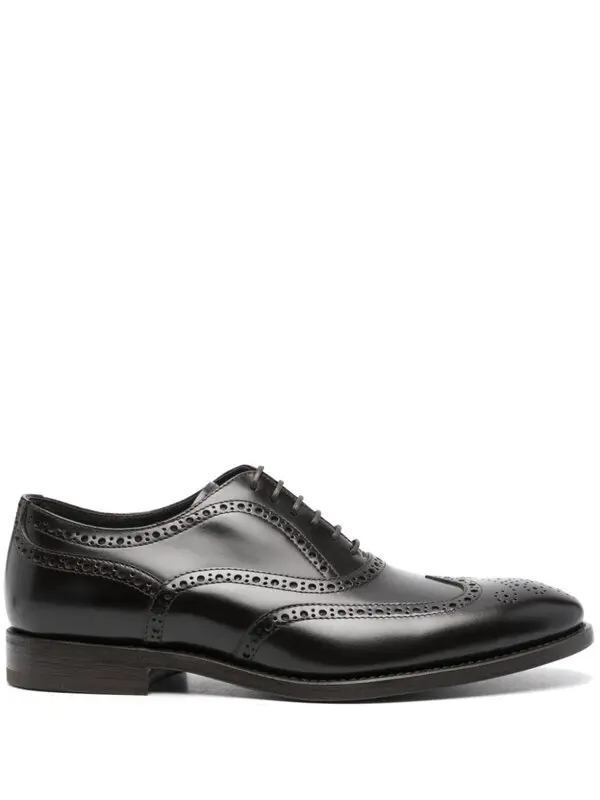 HENDERSON BARACCO Perforated Leather Oxford Shoes - Brown