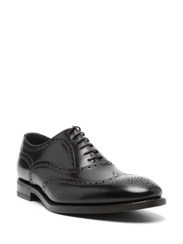 HENDERSON BARACCO Perforated Leather Oxford Shoes - Brown
