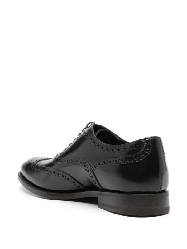 HENDERSON BARACCO Perforated Leather Oxford Shoes - Brown