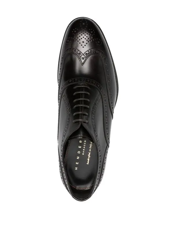 HENDERSON BARACCO Perforated Leather Oxford Shoes - Brown