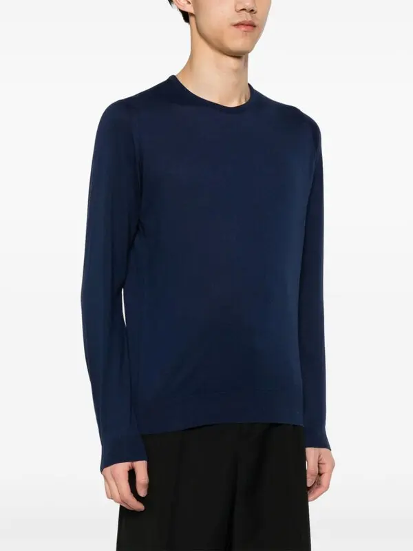 John Smedley Fine-knit Cotton Jumper - Blue