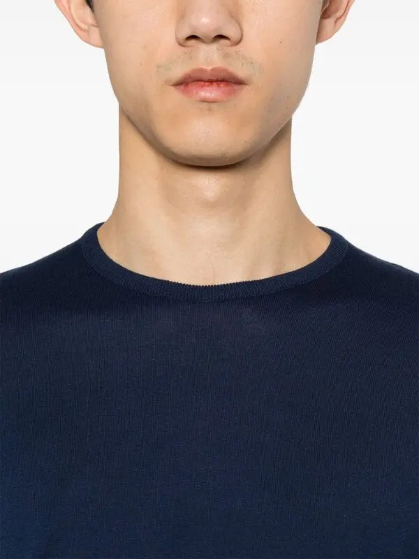 John Smedley Fine-knit Cotton Jumper - Blue