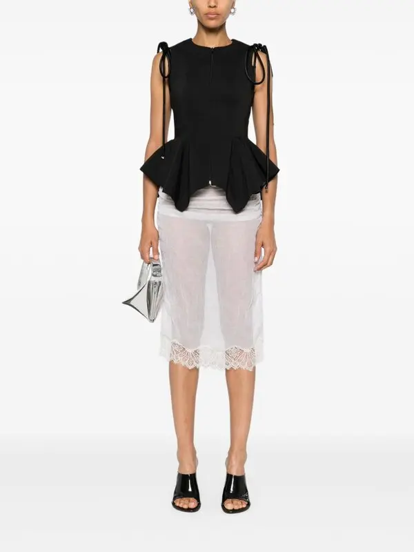 V:PM ATELIER Koa Strap-detail Peplum Top - Black