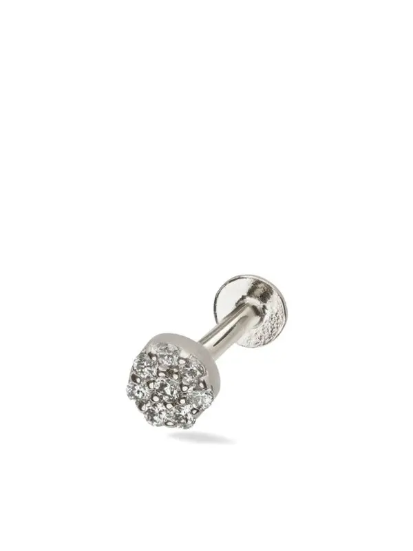 LARK & BERRY 14kt White Gold Diamond Stud Earring - Silver
