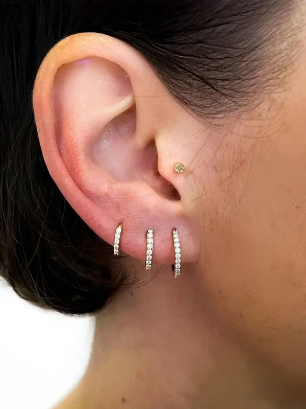 LARK & BERRY 14kt Yellow Diamond Hoop Earring - Gold