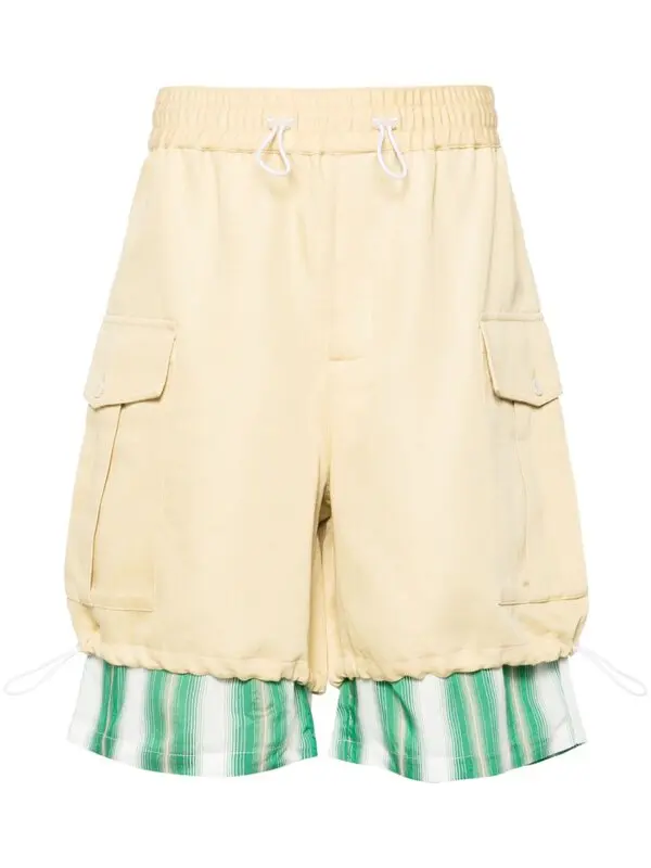 WALES BONNER Layered Twill Cargo Shorts