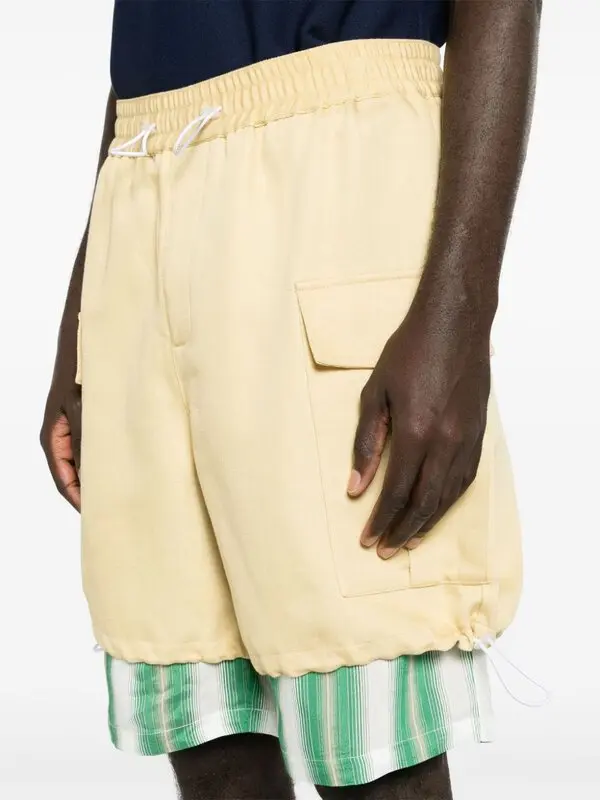 WALES BONNER Layered Twill Cargo Shorts