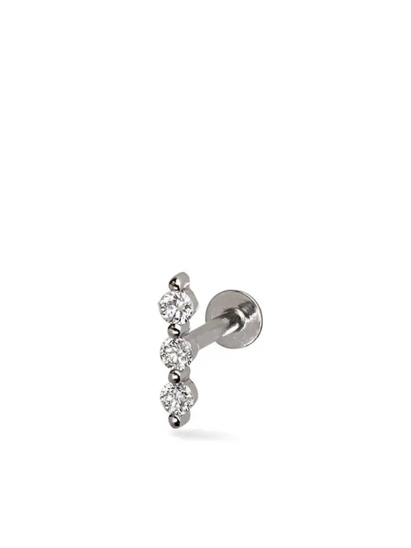 LARK & BERRY 14kt White Gold Modernist Diamond Stud Earring - Silver