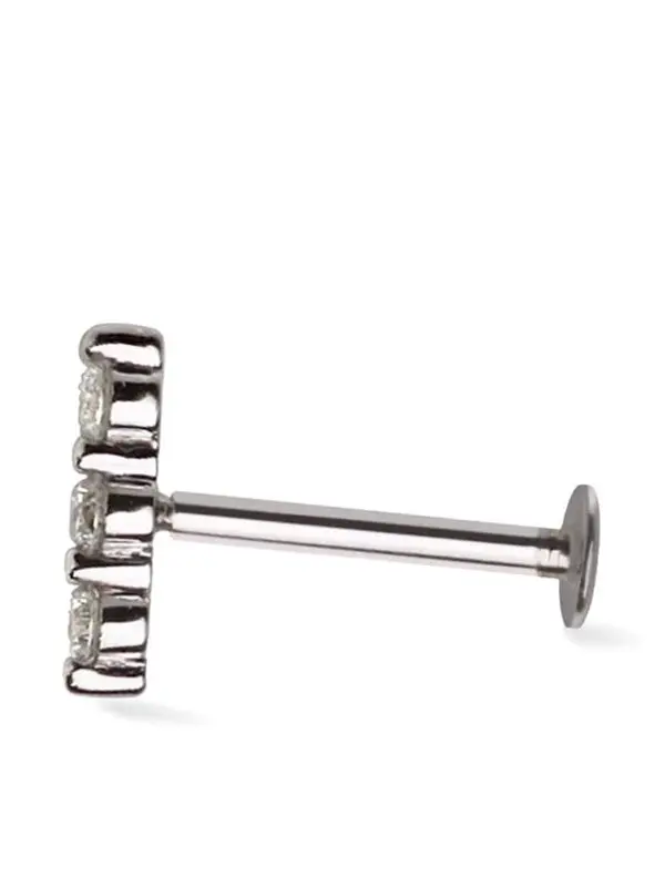 LARK & BERRY 14kt White Gold Modernist Diamond Stud Earring - Silver