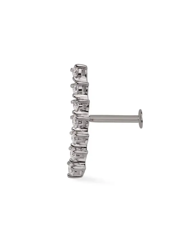 LARK & BERRY 14kt White Gold Diamond Linear Earring - Silver