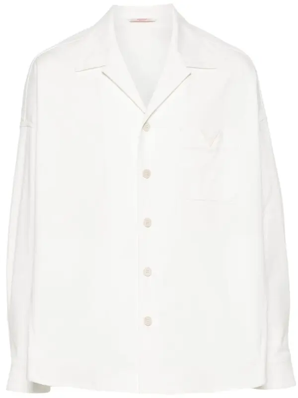 Valentino Garavani Rubberized-logo Canvas Shirt Jacket