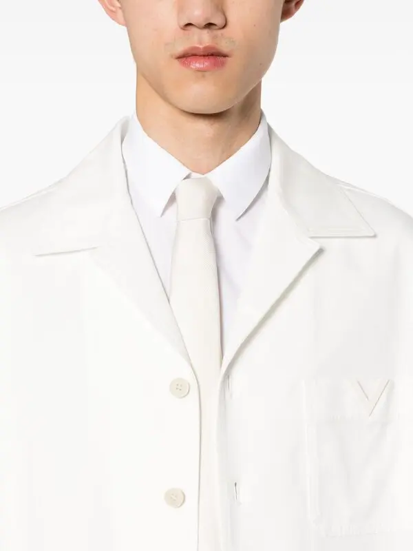 Valentino Garavani Rubberized-logo Canvas Shirt Jacket