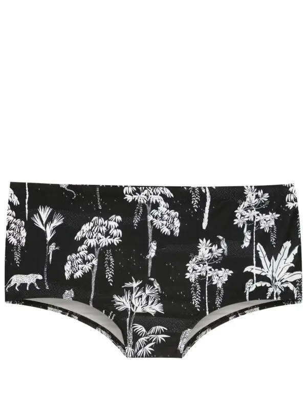 LYGIA & NANNY Copacabana Jungle-print Swimming Trunks - Black