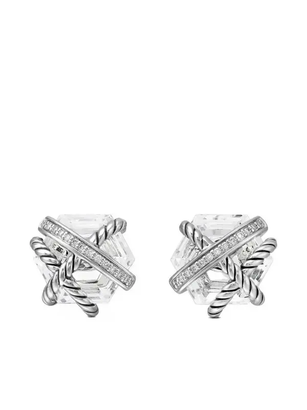 David Yurman Cable Wrap Stud Earrings - Silver