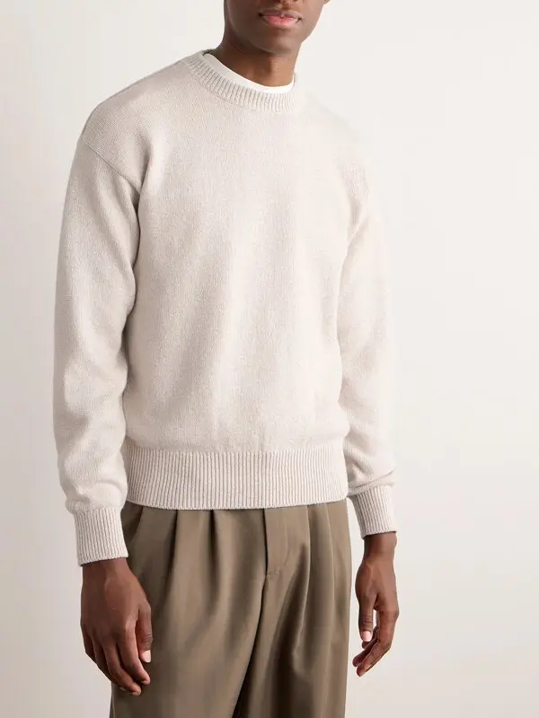 Loro Piana Cotton And Cashmere-blend Sweater - Neutrals