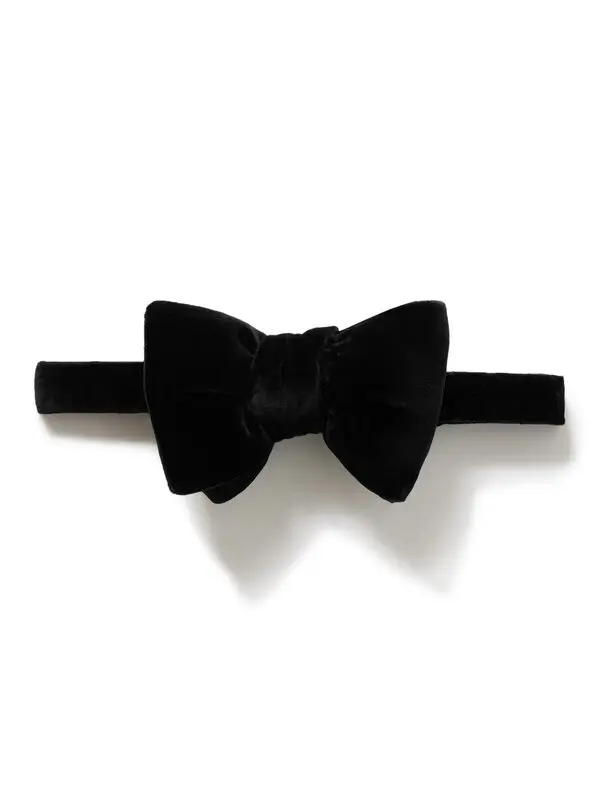 TOM FORD Cotton-velvet Bow Tie - Black