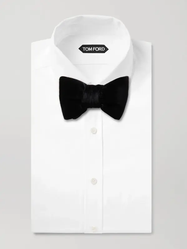 TOM FORD Cotton-velvet Bow Tie - Black