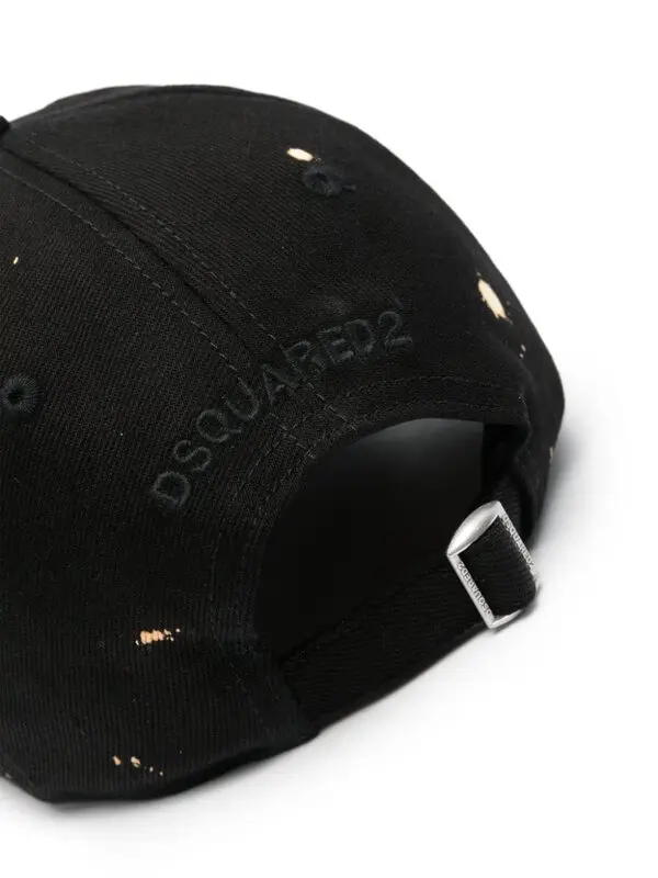 Dsquared2 Logo-plaque Paint-splattered Cap