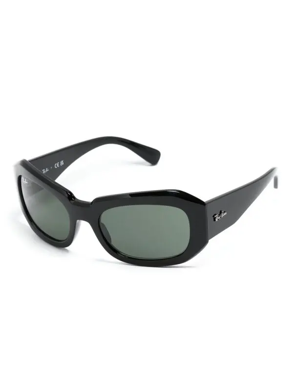 Ray-ban Beate Rectangle-frame Sunglasses - Black