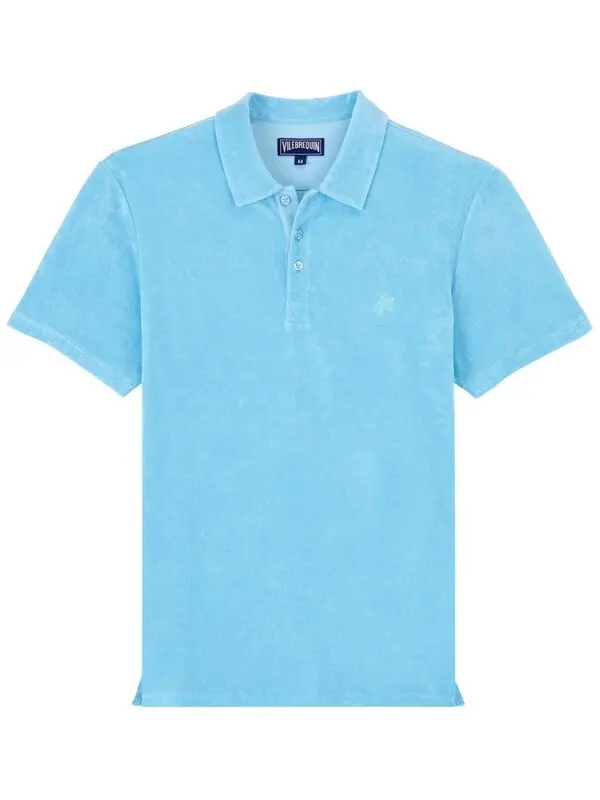 Vilebrequin Logo-embroidered Organic Cotton Polo Shirt - Blue