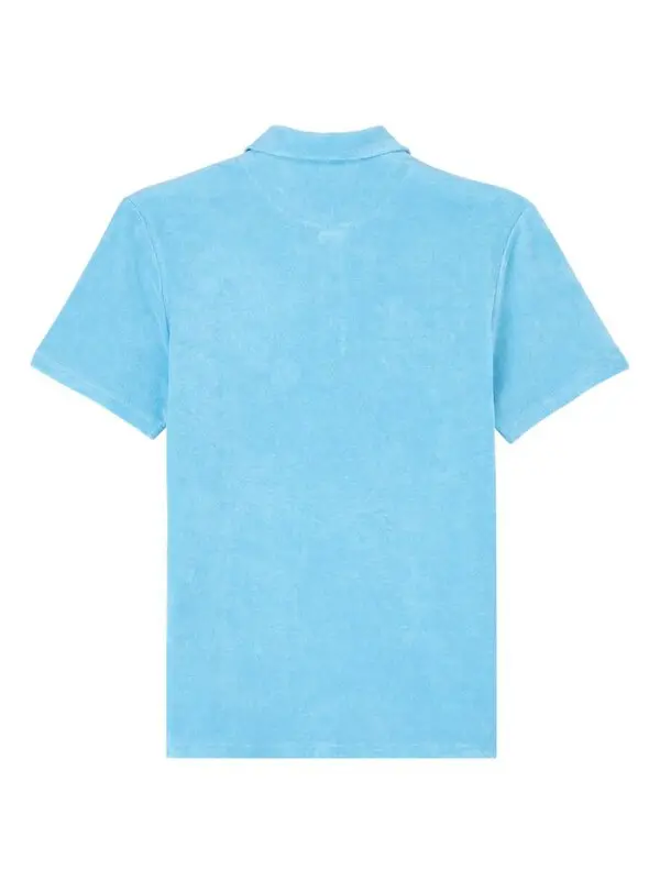 Vilebrequin Logo-embroidered Organic Cotton Polo Shirt - Blue