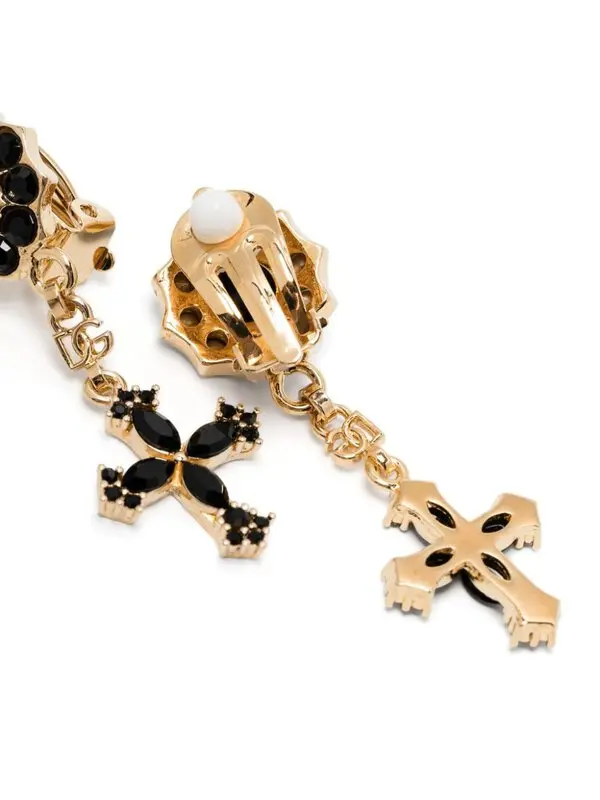 Dolce & Gabbana Cross-charm Clip-on Drop Earrings
