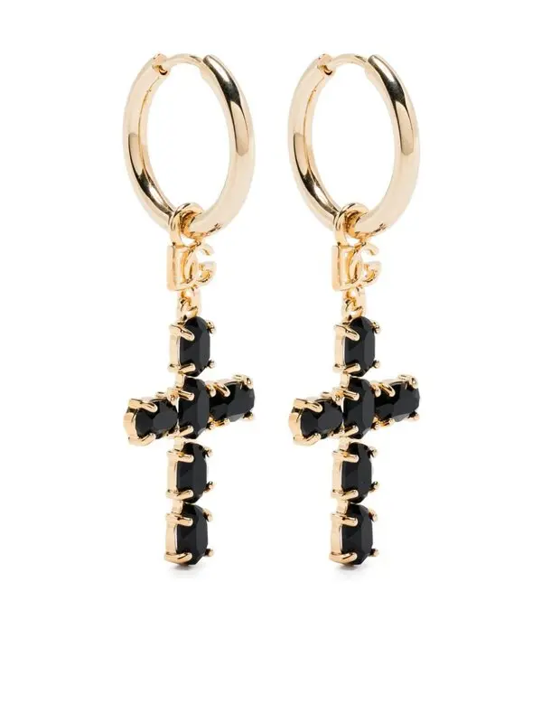 Dolce & Gabbana Cross-charm Drop Earrings - Gold