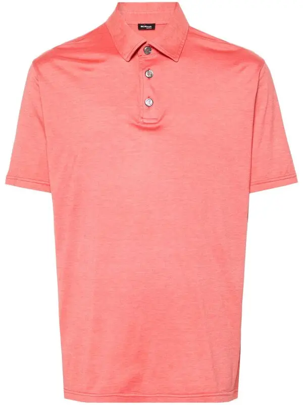 Kiton Mélange Jersey Polo Shirt - Red