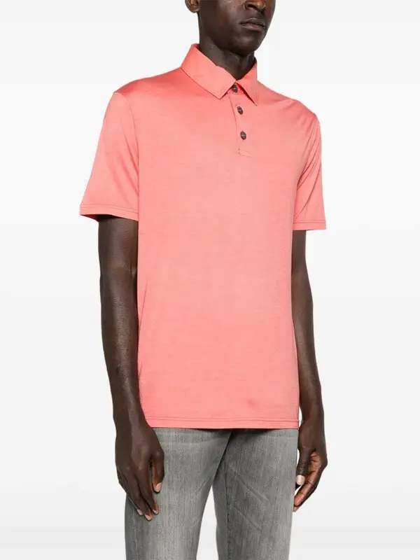 Kiton Mélange Jersey Polo Shirt - Red