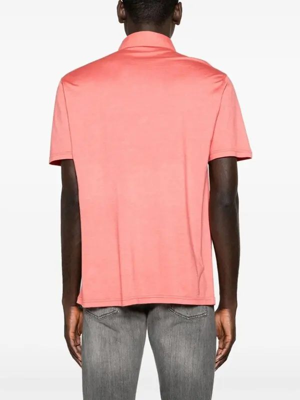 Kiton Mélange Jersey Polo Shirt - Red