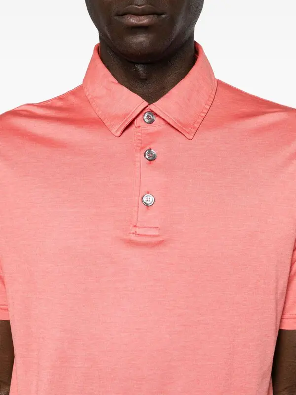 Kiton Mélange Jersey Polo Shirt - Red