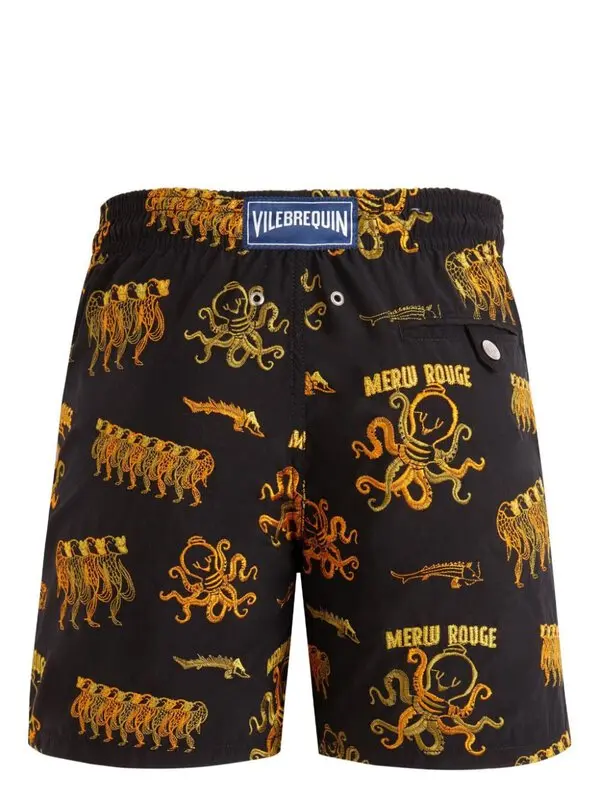 Vilebrequin Octopus-embroidered Drawstring Swim Shorts