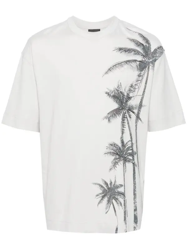 Emporio Armani Palm Tree-print Cotton T-shirt