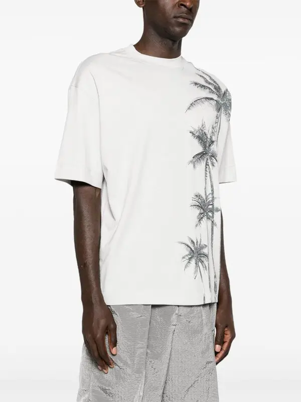 Emporio Armani Palm Tree-print Cotton T-shirt