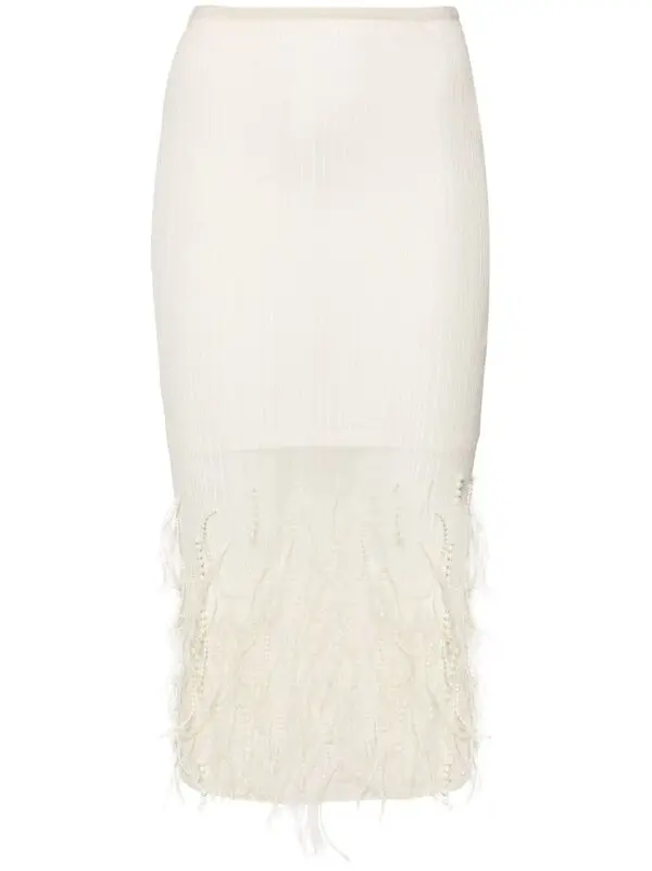 Patrizia Pepe Feather-detailing Midi Skirt