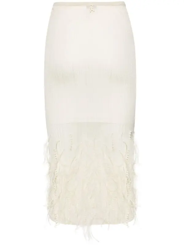 Patrizia Pepe Feather-detailing Midi Skirt