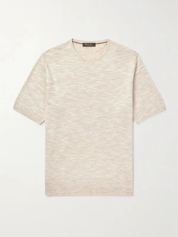 Loro Piana Neutral Linen & Silk T-shirt