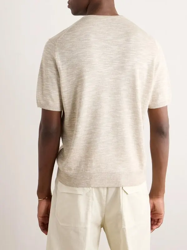 Loro Piana Neutral Linen & Silk T-shirt