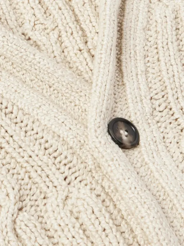 Loro Piana Slim-fit Cable-knit Cotton Cardigan
