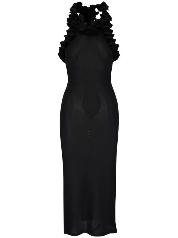 Zimmermann Matchmaker Ruffled Knitted Dress - Black