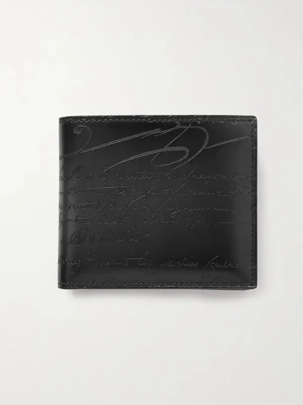 Berluti Makore Scritto Venezia Leather Billfold Wallet - Black
