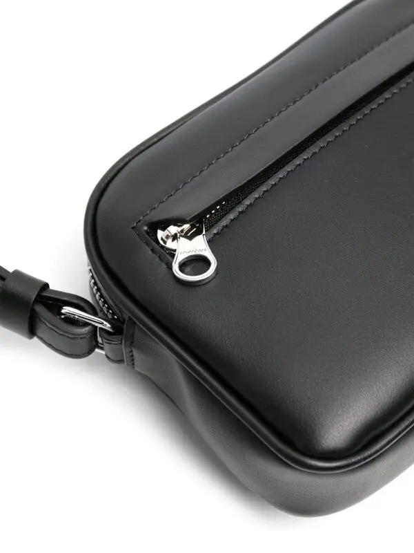 COURREGES Logo-appliqué Leather Shoulder Bag